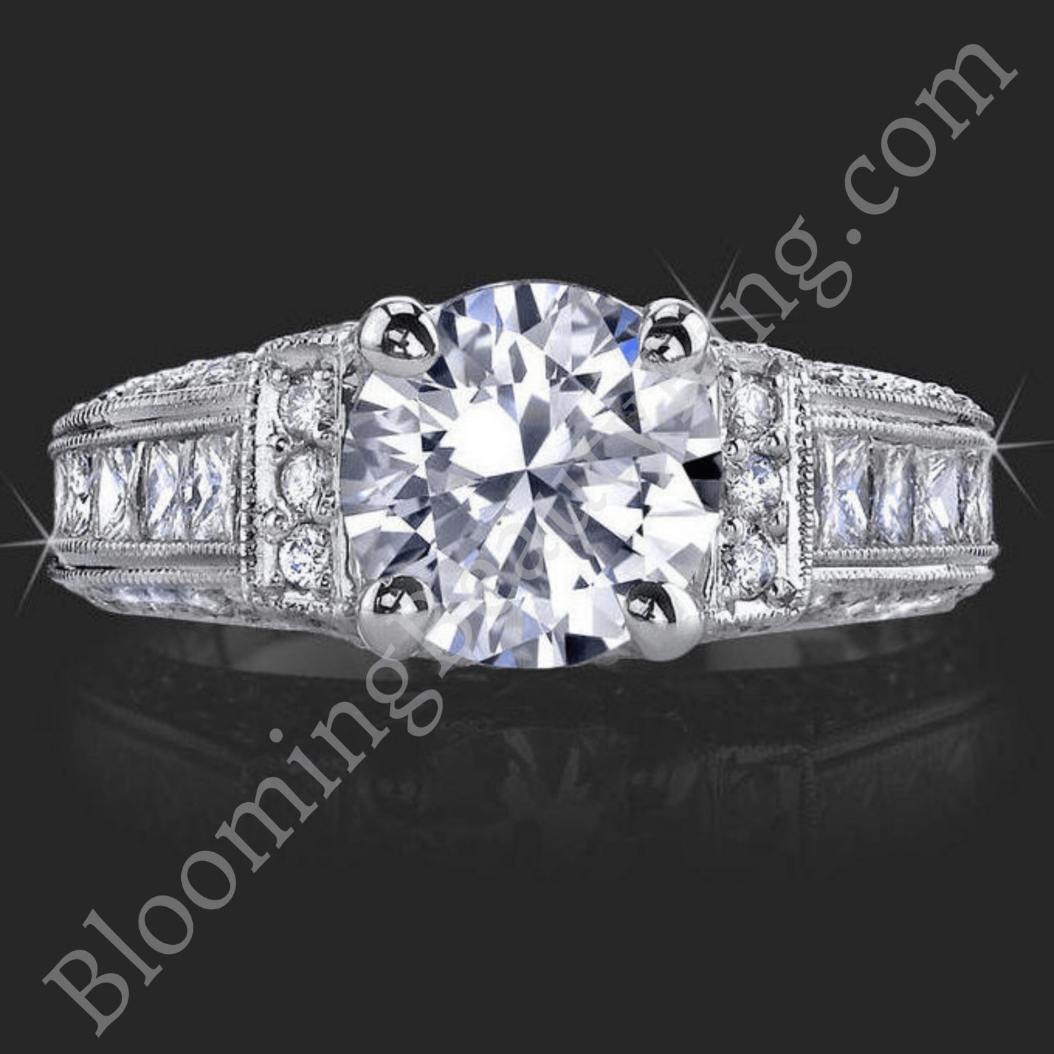 Fit for a Queen Engagement Ring Showcasing Nearly 2 Carats of ...